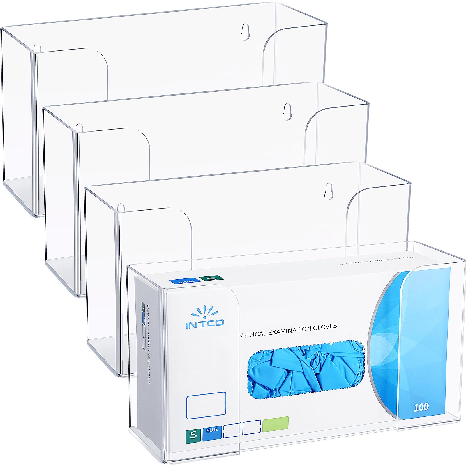 Soaoo 4 Pcs Acrylic Glove Box Holder Dispenser Glove Holder for Wall ...