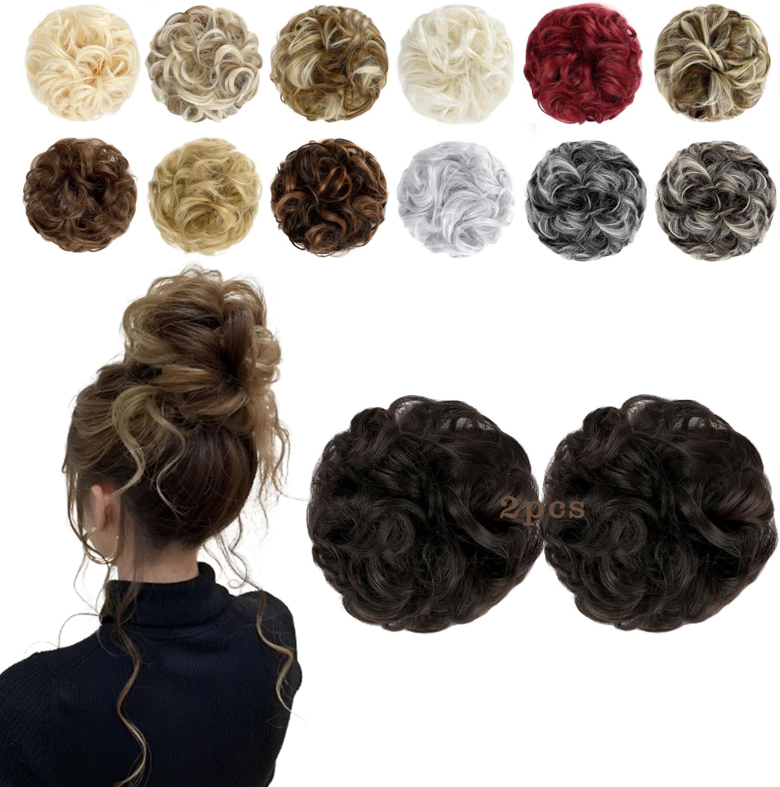 Amazon.com: BOGSEA 2PCS Space Buns Hair Pieces,Mini Claw Clip in Hair ...