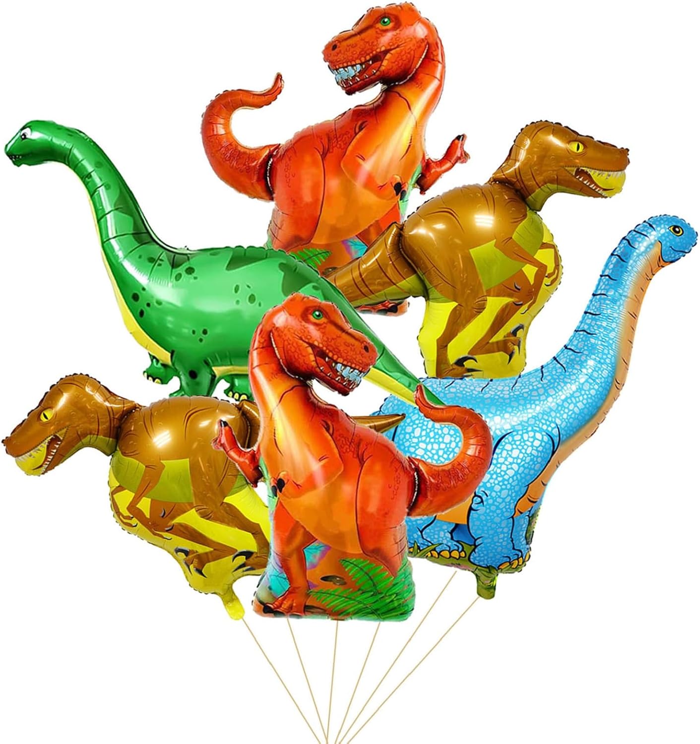 Amazon.com: 6PCS Dinosaur Balloons 40in Large Dinosaur Foil Balloons ...
