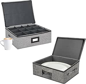Amazon.com: VERONLY Mug Storage Box with Dividers, China Storage ...