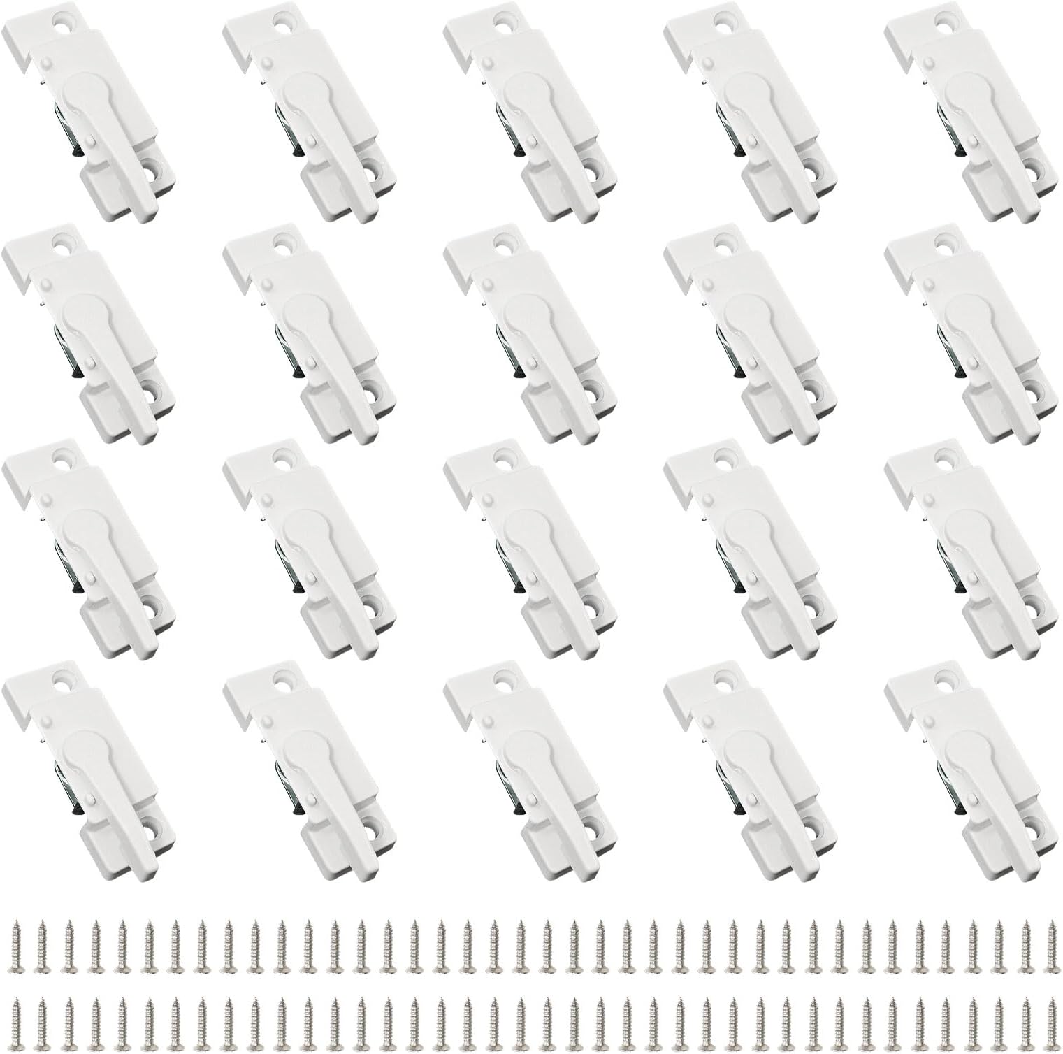 Haploon Cam Action White Window Locks，20 Pack Window Latch Lock ...