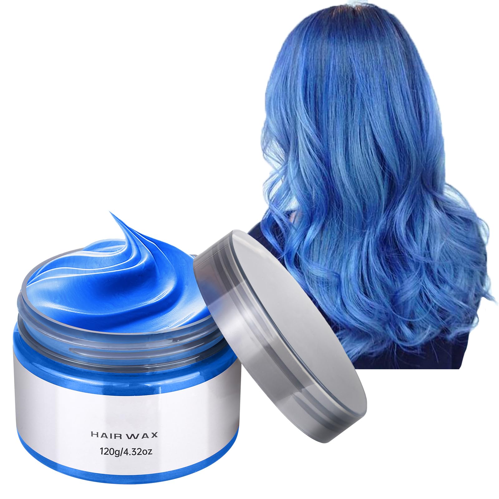 Amazon.com : Temporary Blue Hair Wax, 4.23oz Instant Hairstyle Mud ...