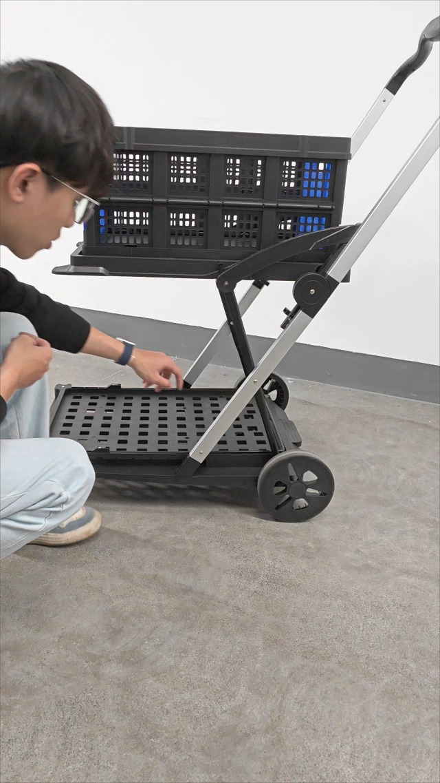 Amazon｜TUIYIDUO 台車 静音 エコカ ショッピングカート 折り畳み 2段