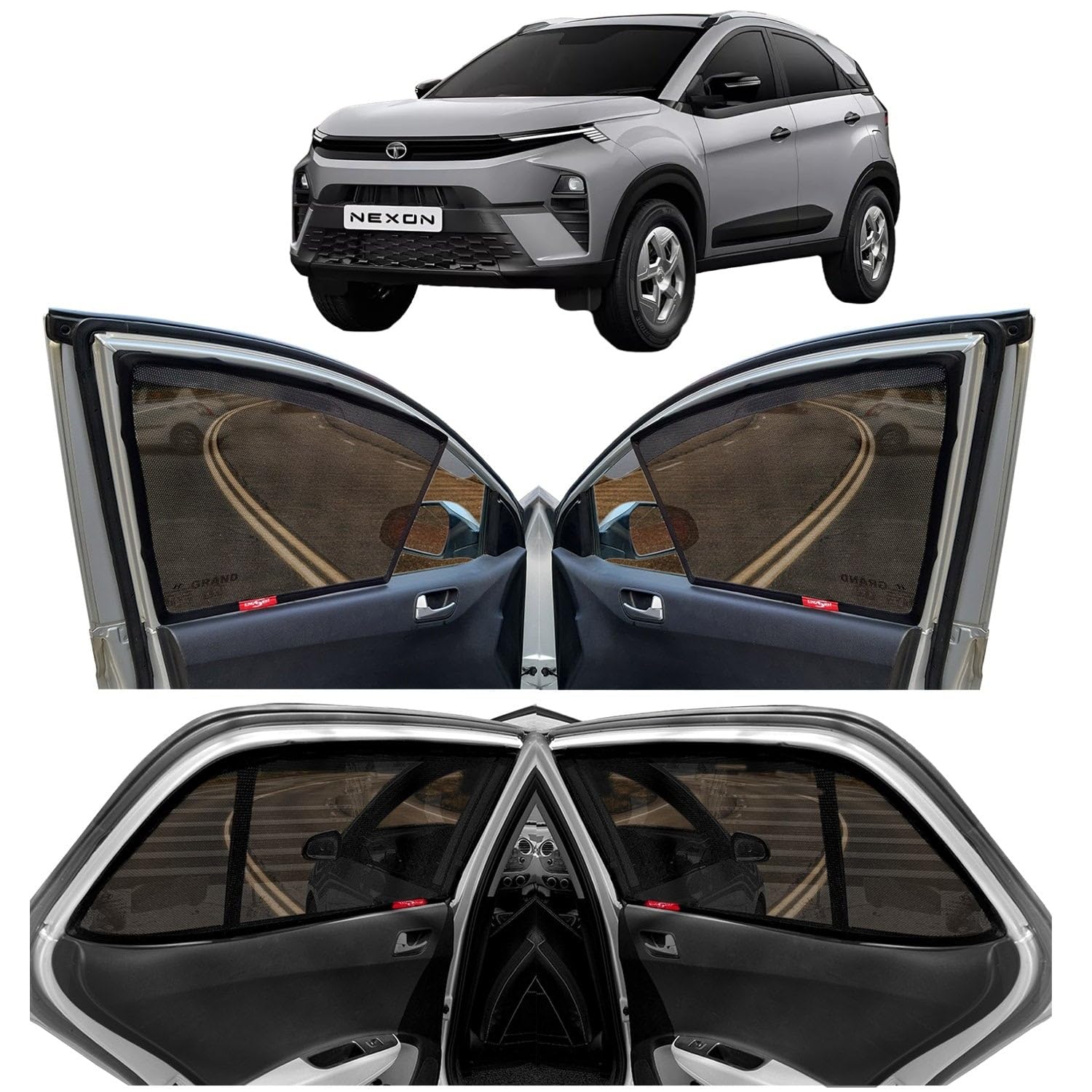 KINGSWAY Accessories Car Side Window Sun Shade Half Cut Magnetic Only ...