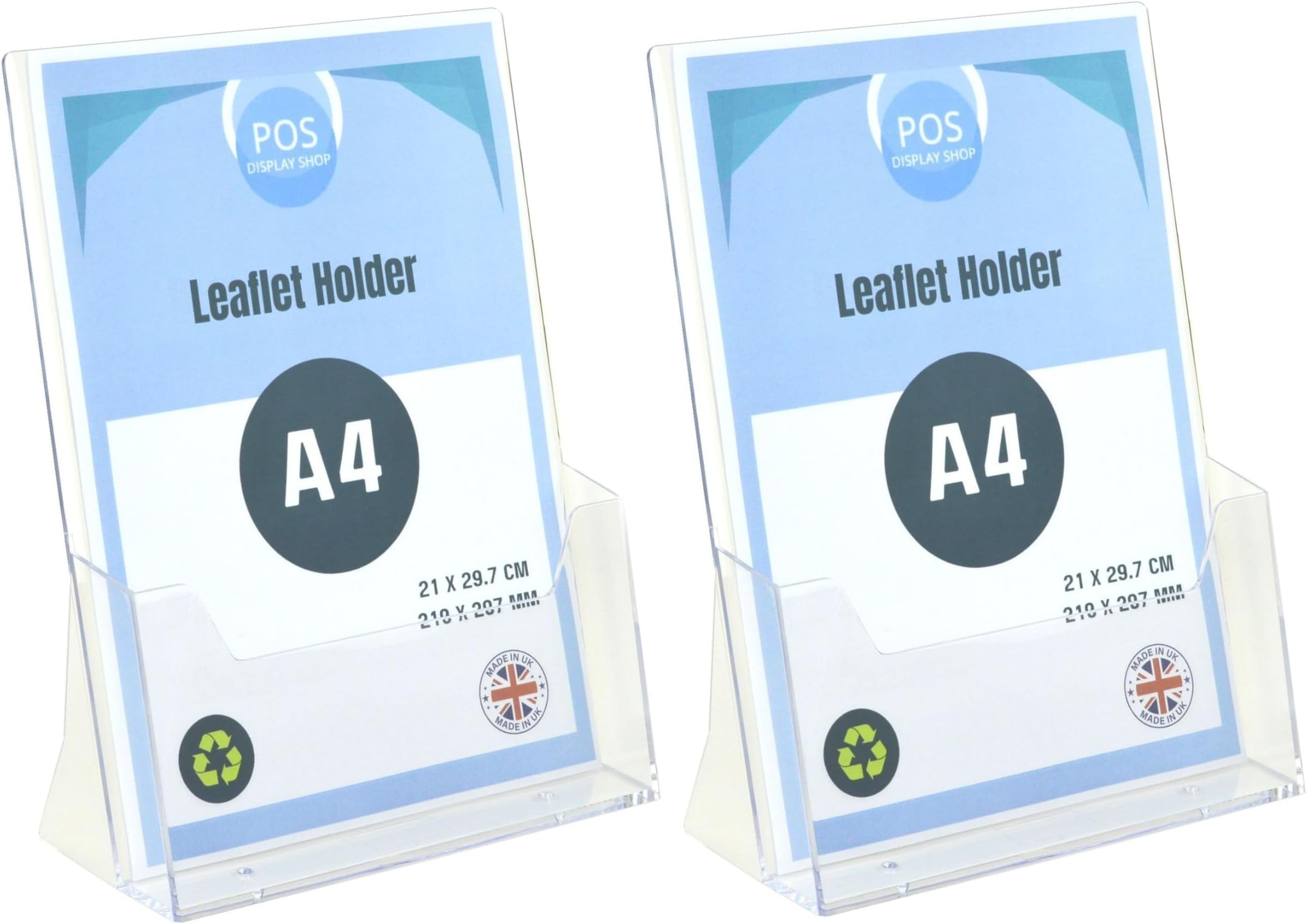 Pos Display Shop 2 x A4 Portrait Free standing Brochure Dispenser Menu ...