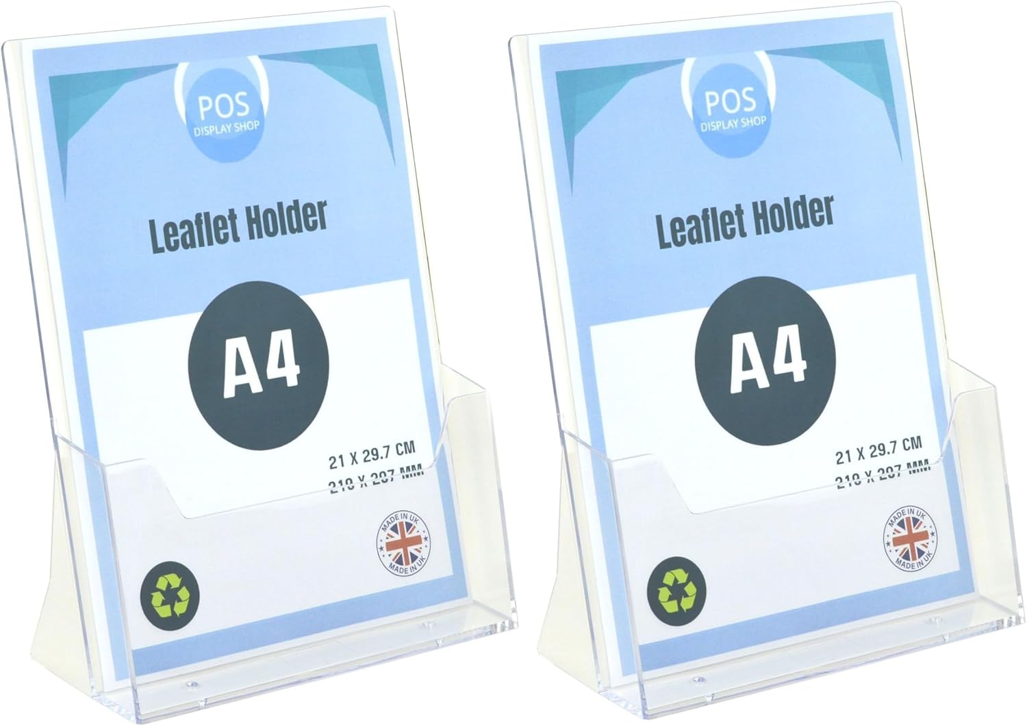 Pos Display Shop 2 x A4 Portrait Free standing Brochure Dispenser Menu ...