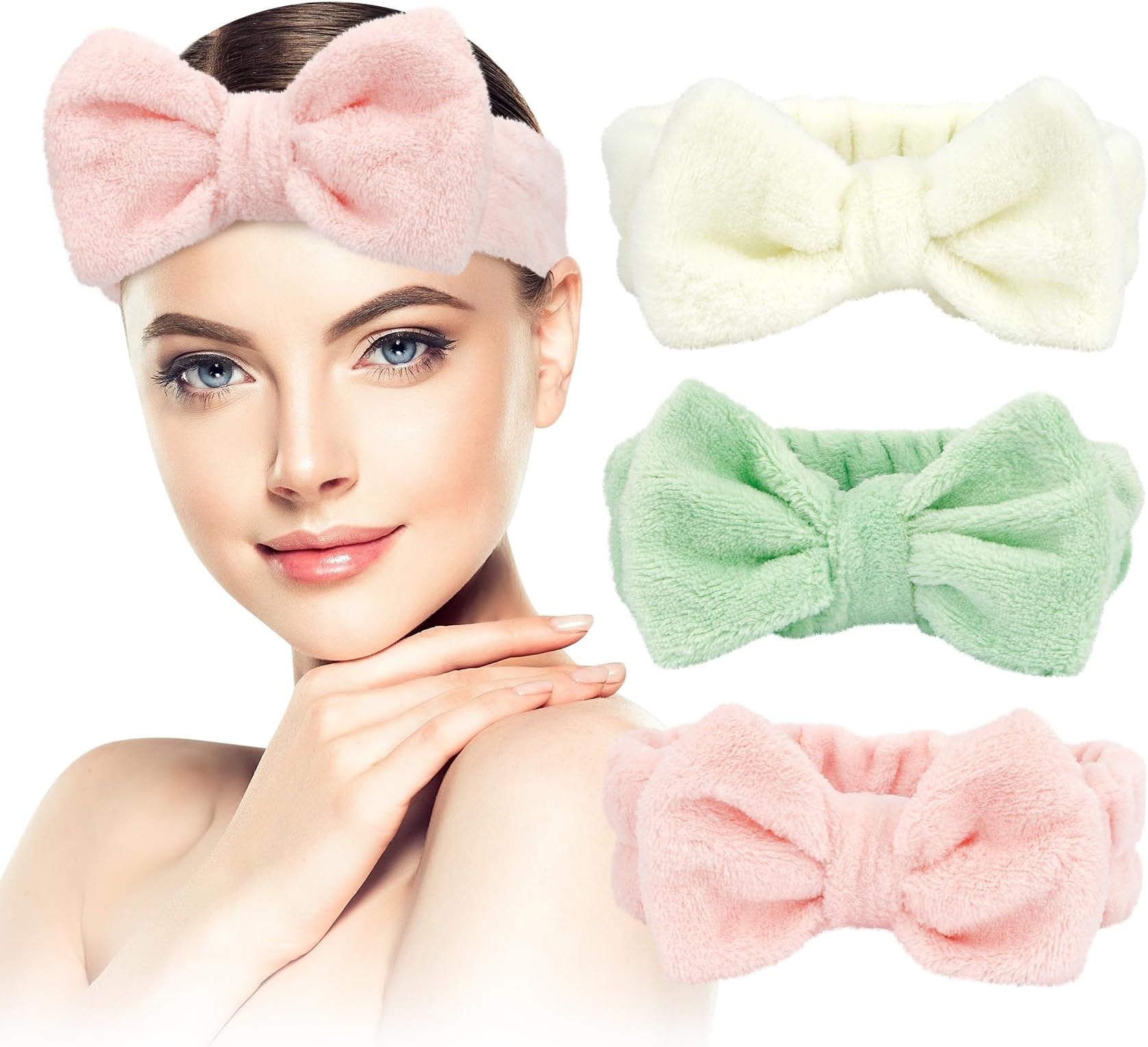 Amazon.com : Fluffy Spa Headband for Women's Skincare and Makeup - Hair ...