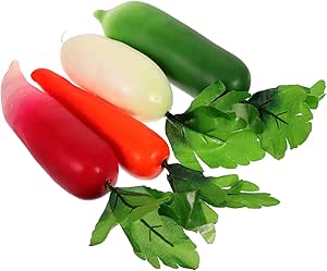 Kichvoe 4pcs Radish Model Sensory Fake Plants Faux Vegetable Fake ...