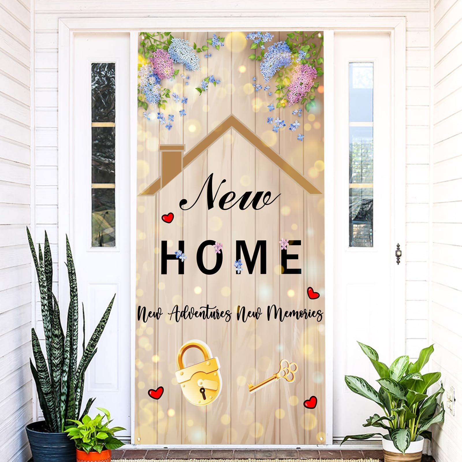 Amazon.com: Kimini-Ki New Home New Chapter Door Banner, Housewarming ...