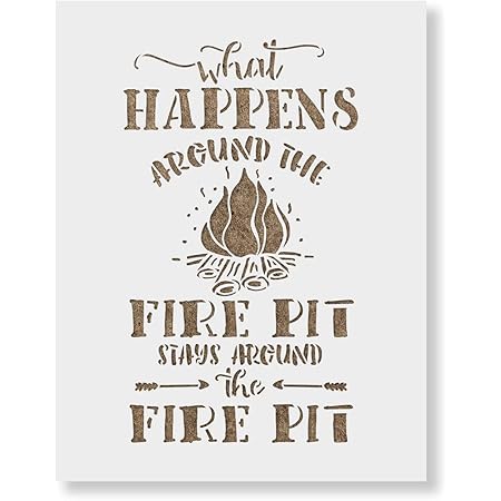 Amazon.com : Fire Pit Camping Summer Sign Stencil - Reusable Stencils ...