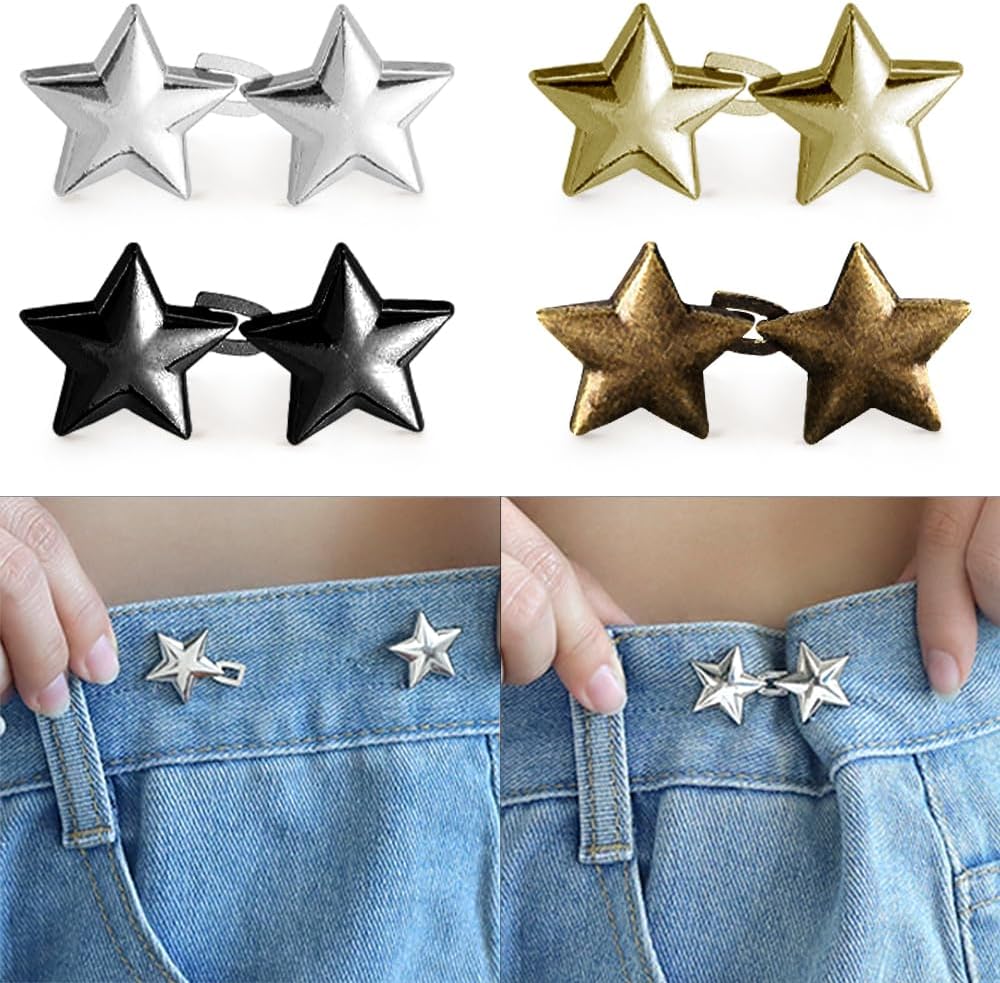 Amazon.com: 4 Sets Adjustable No Sewing Required Star Buttons,Metal ...