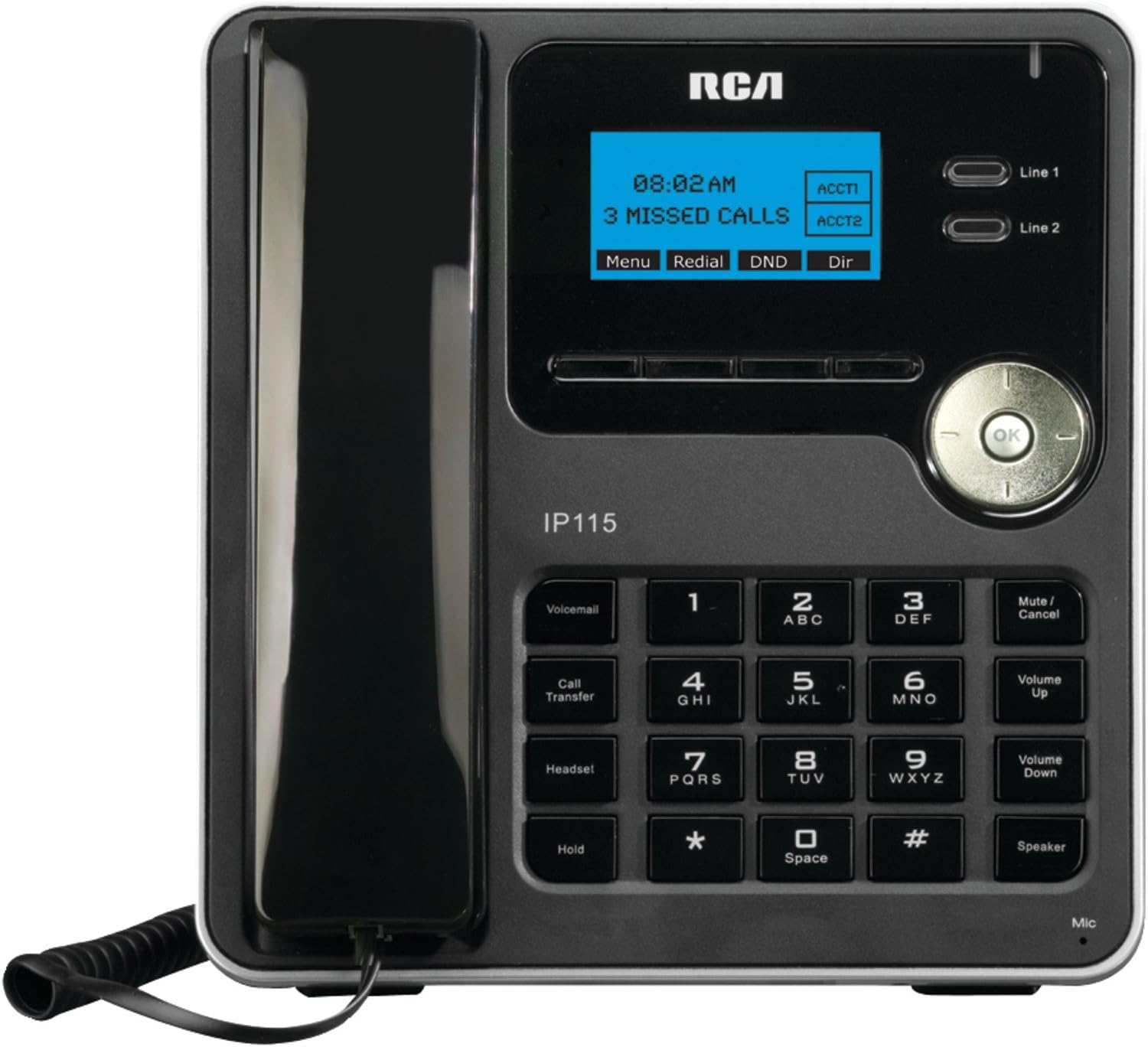 Amazon.com : RCA RCA-IP115 2-Line HD Voice Full Duplex IP Phone with ...