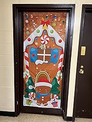 Amazon.com: Christmas Gingerbread House Door Cover Ginger Bread Holiday ...