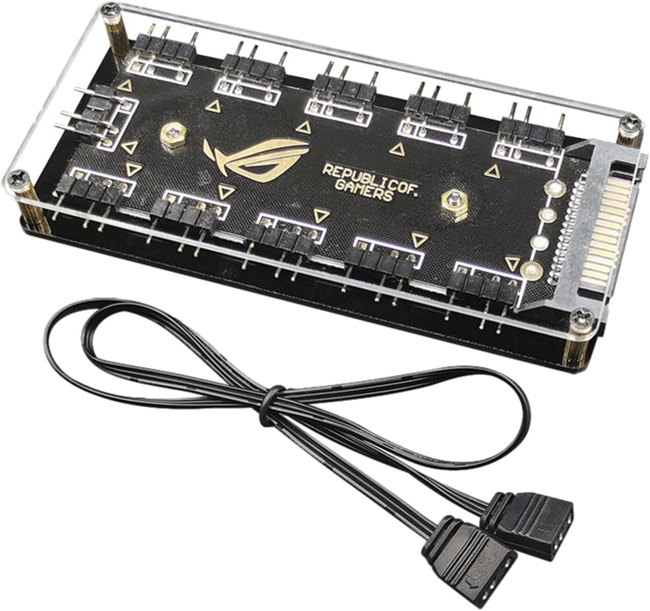 Amazon.com: ARGB Splitter Hub, 3 Pin ARGB Fan Hub, 5V PC ARGB Splitter ...