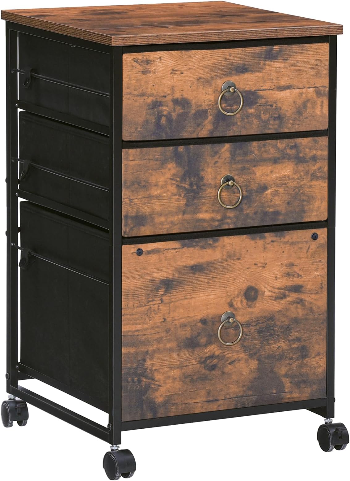 Amazon.com: CLIPOP Mobile Office Cabinet with 3 Drawers(1 Lockable ...