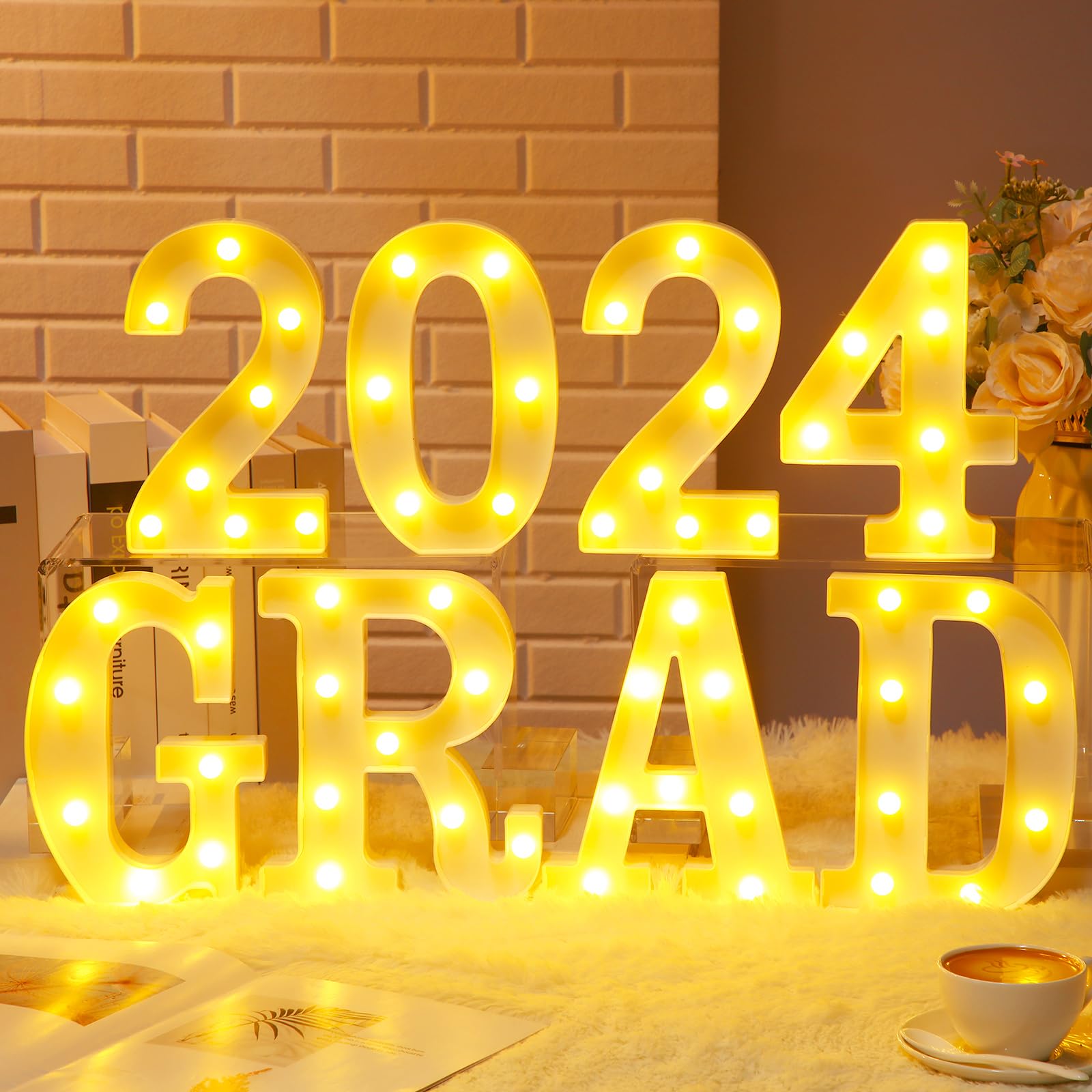 Amazon.com : Woanger Grad 2025 LED Marquee Letter Lights 8 Pieces "grad ...