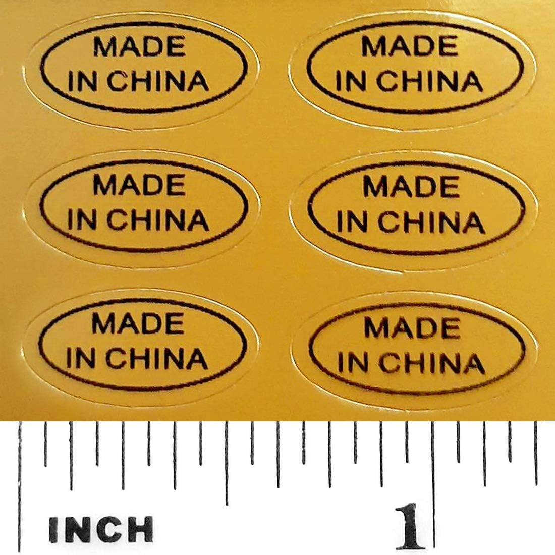 Amazon.com : 1,000 Made in China Stickers Glossy White Oval Improved ...