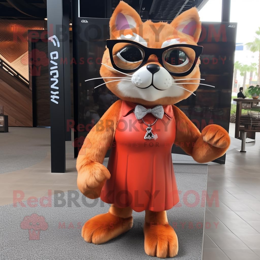 Amazon.com: REDBROKOLY Rust Cat mascot costume character dressed with a ...