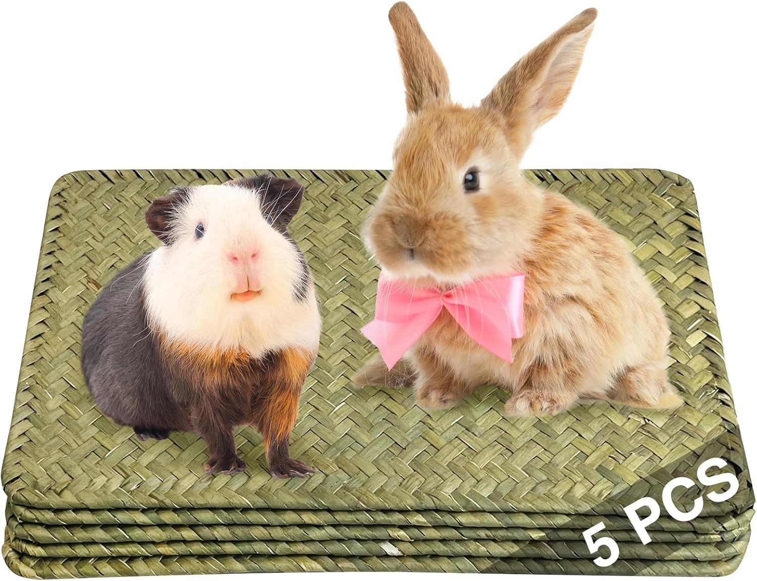 Amazon.com : kathson 5 Pcs Rabbit Grass Mats Woven Bunny Bed Natural ...