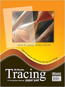 BAZIC Clear Tracing Paper Pad for Drawing, Tracing, and Sketching (30 ...