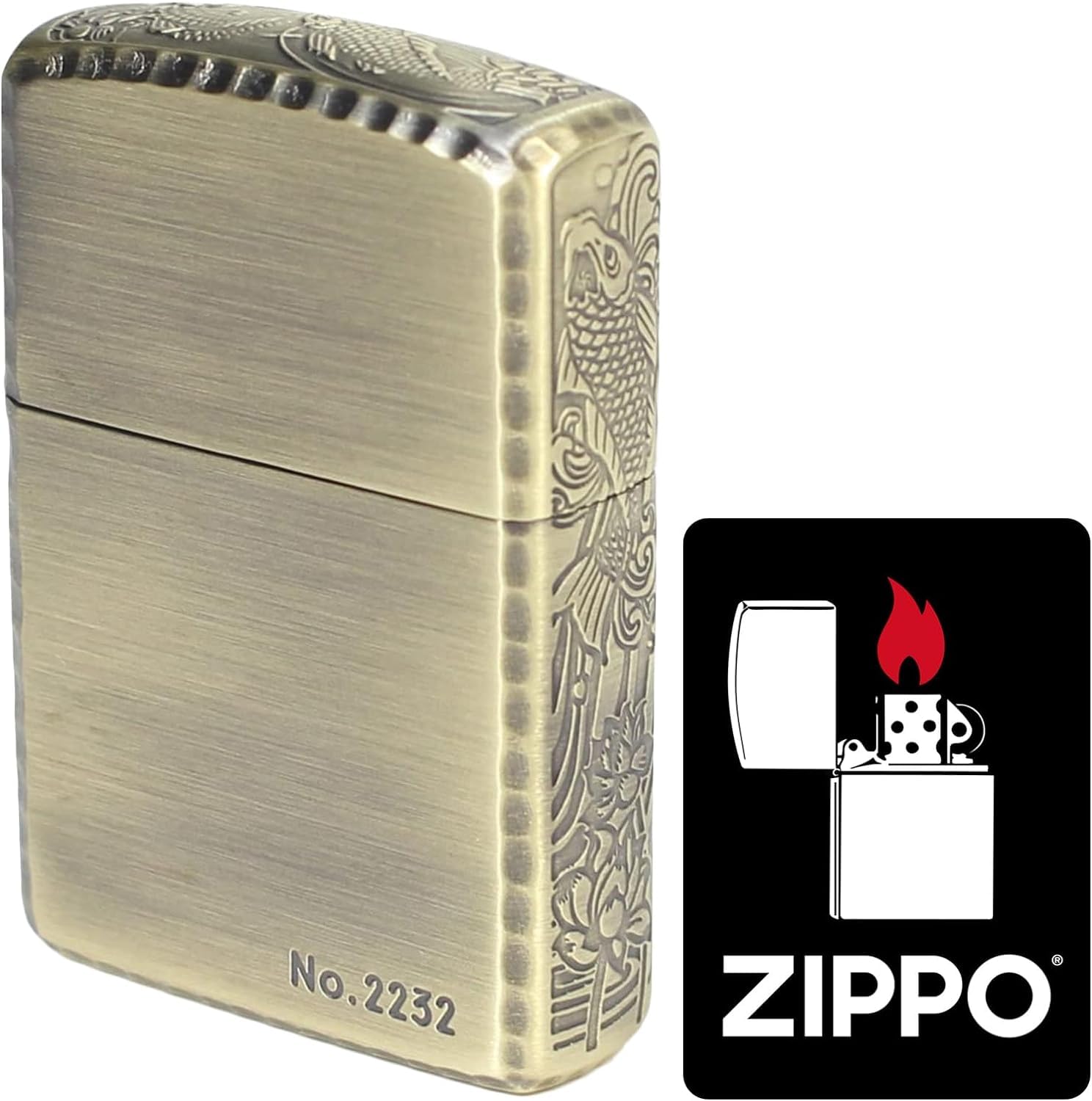 Amazon.com: Zippo Windproof Brass Lighter Armor 3 Sided Carp Lighter ...