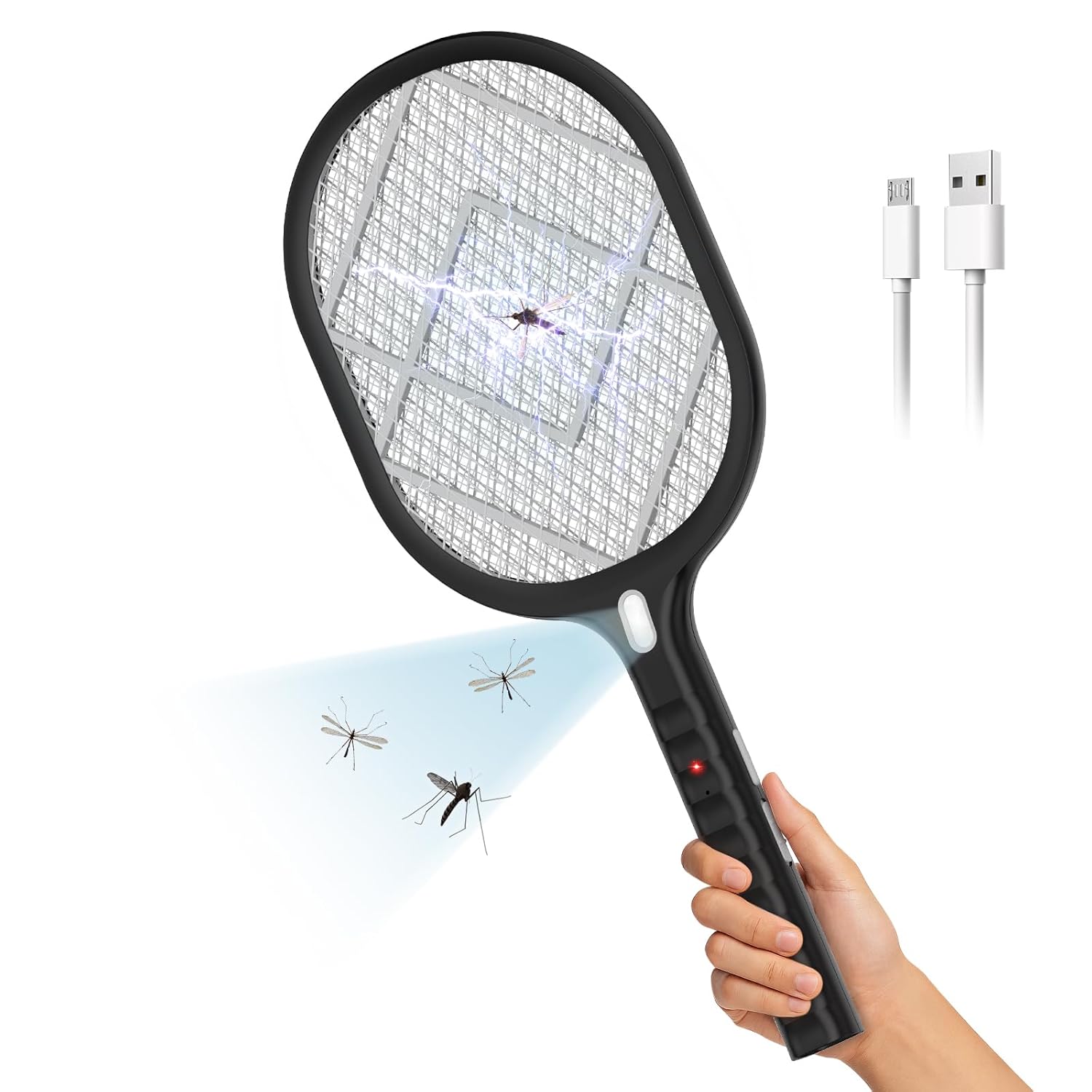 Halohop Mosquito Killer Racket, Rechargeable Electric Mosquito Bat with ...