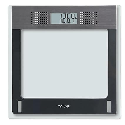Taylor Electronic Glass Talking Bathroom Scale, 440 Lb. Capacity ...
