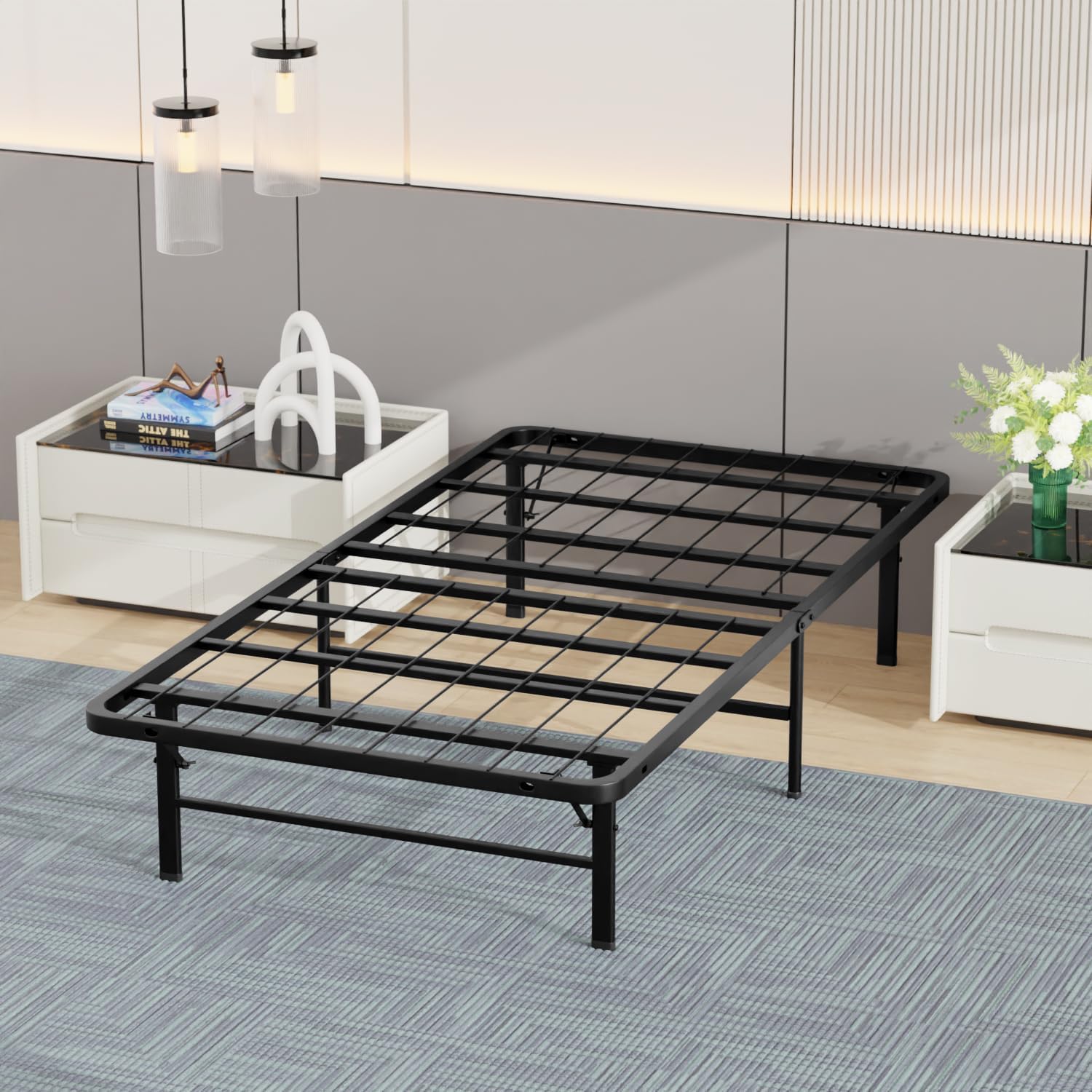 Amazon.com: Twin Bed Frame Metal Platform Bed Frame Twin Size 14 Inch ...