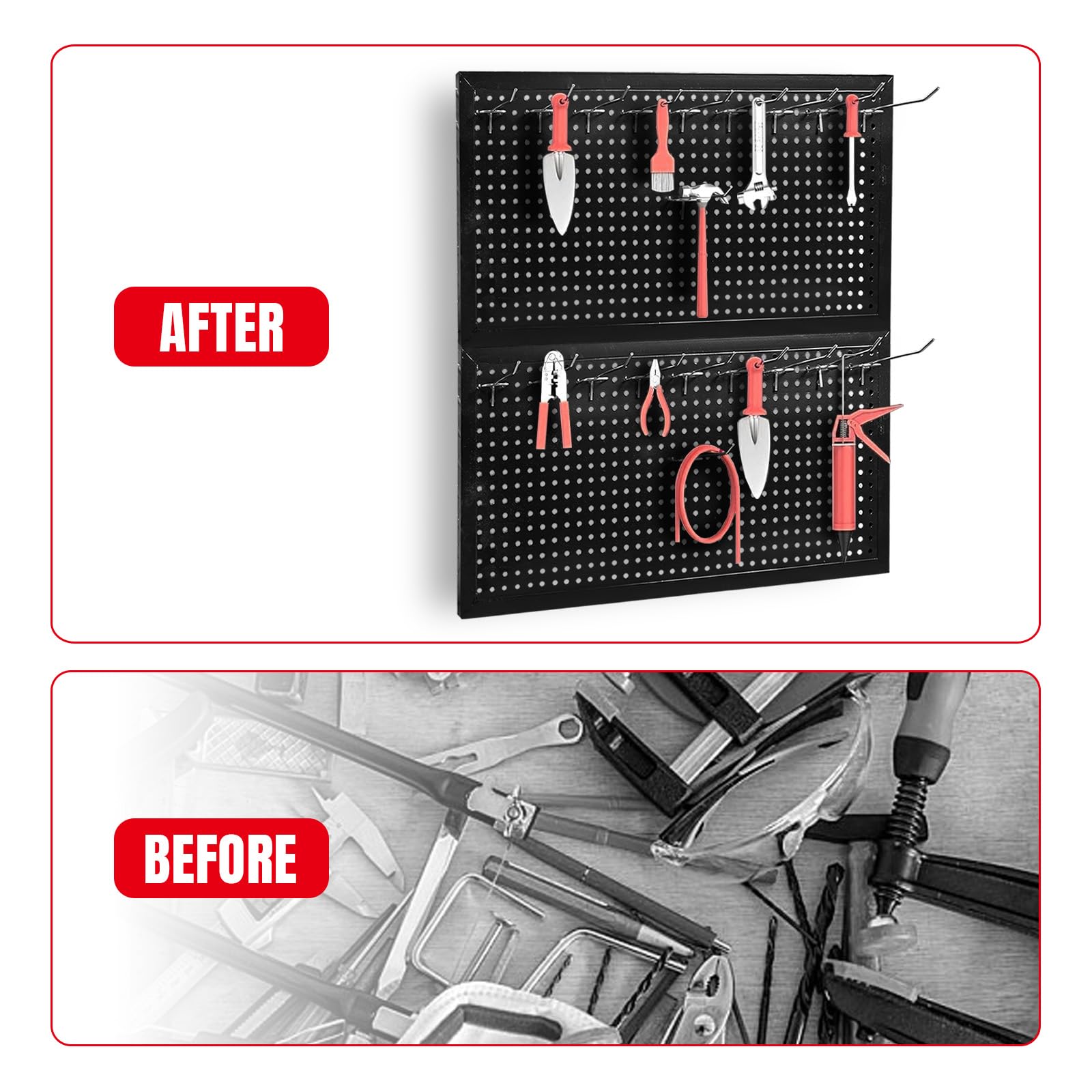 Snapklik.com : Torin 22 Piece Metal Wall Pegboard Utility Tool Storage ...