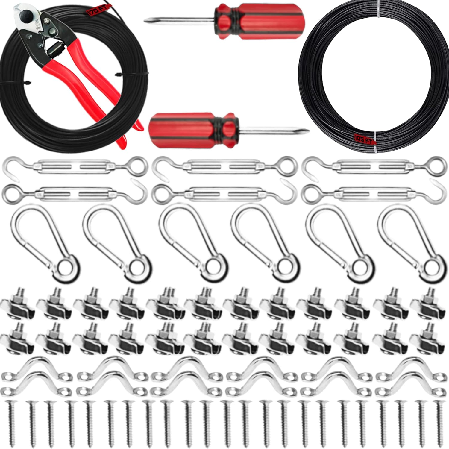 SMART RSQ Bundle of (1) Guide Wire String Hanging Kit 170FT & Stainless ...
