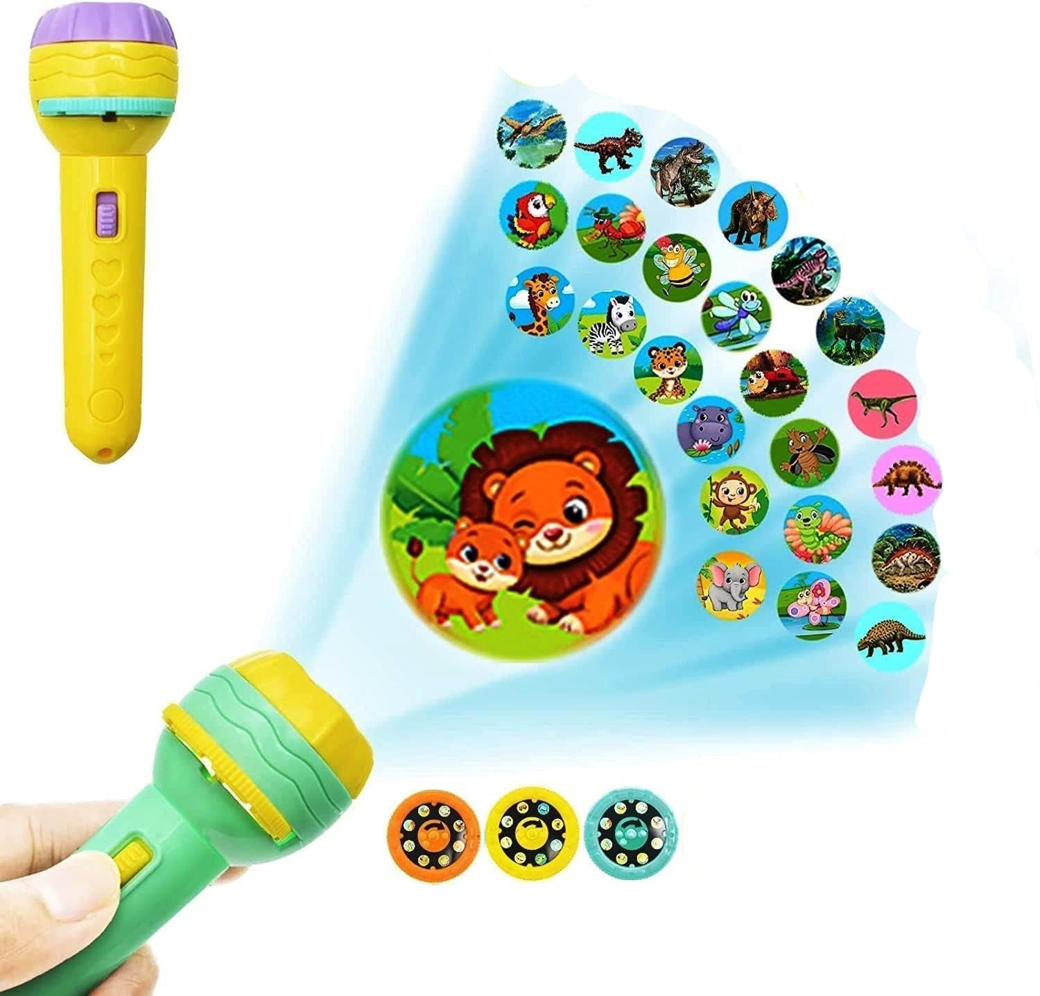 Buy Ovking 3 Slides 24 Patterns Mini Projector Torch Toy Slide ...