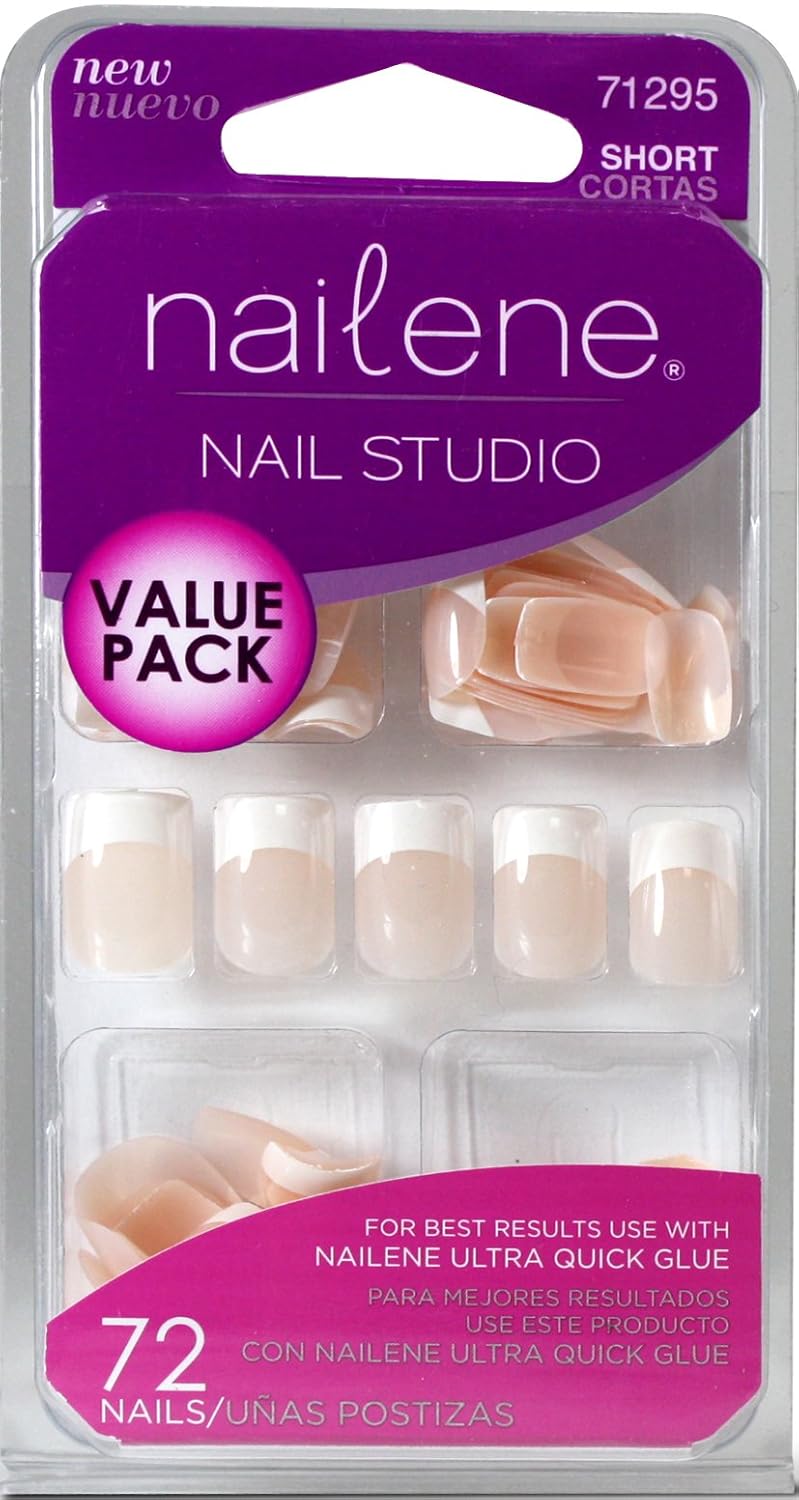 Amazon.com: Nailene Nail Studio Nails Value Pack, Short, 72 count ...