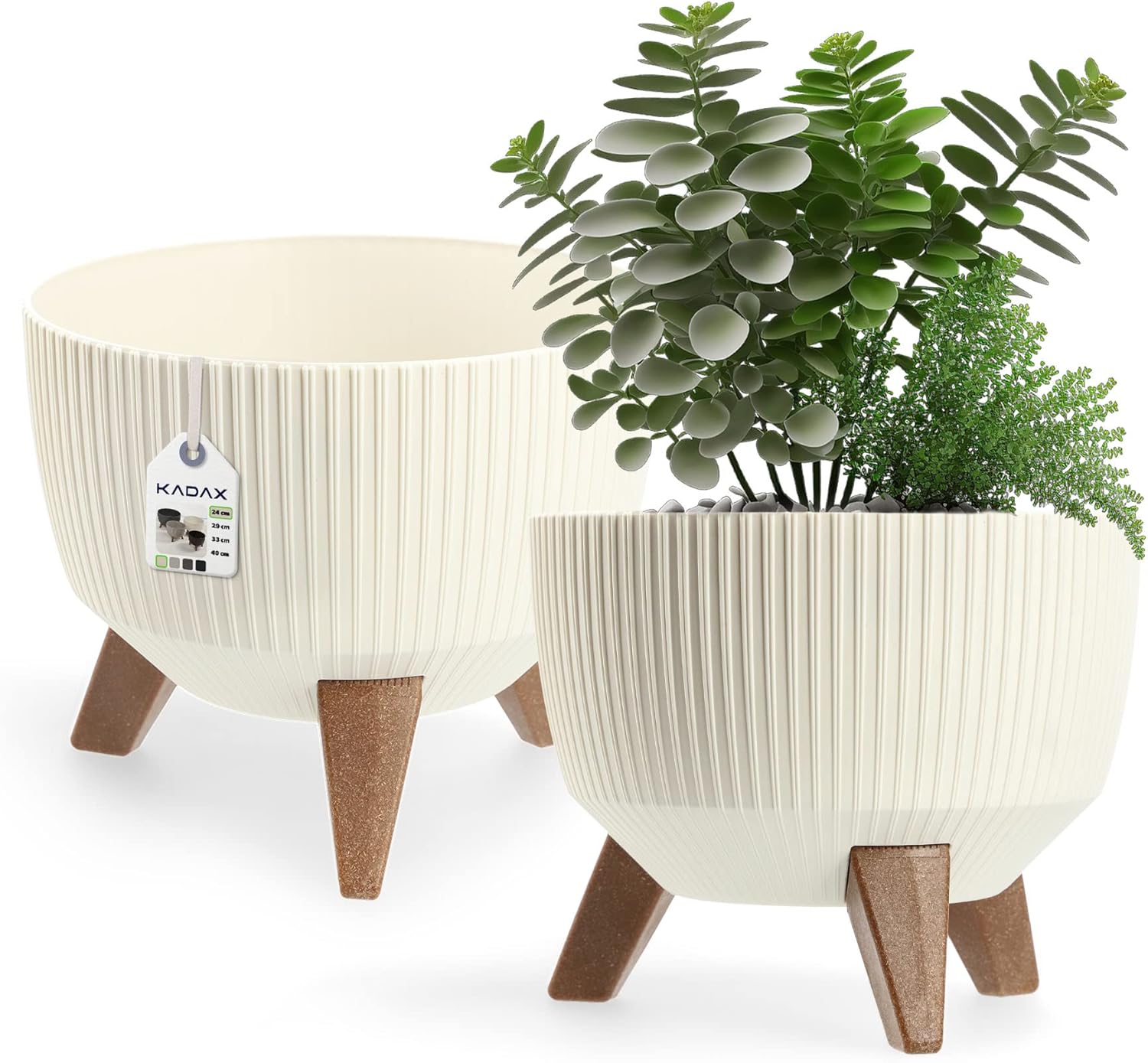 KADAX Elevated Plant Pot, Large Plastic Planter with Legs for Indoor ...
