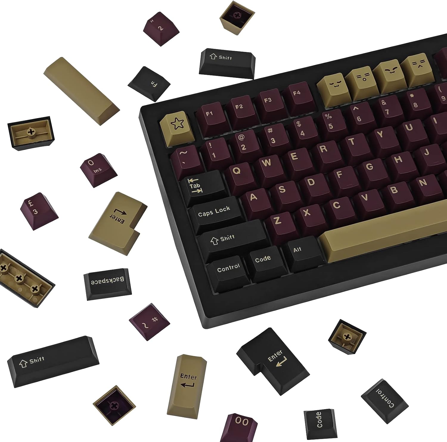173 Keys Red Samurai Keycaps, PBT Keycaps Black and Red Keycaps, Cherry ...