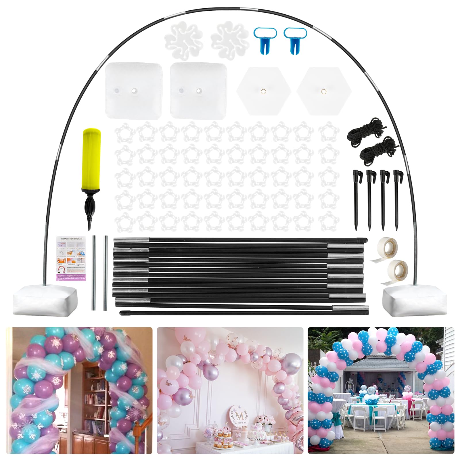 Amazon.com: Voircoloria Balloon Arch Kit, 10ft Wide & 9ft Tall ...