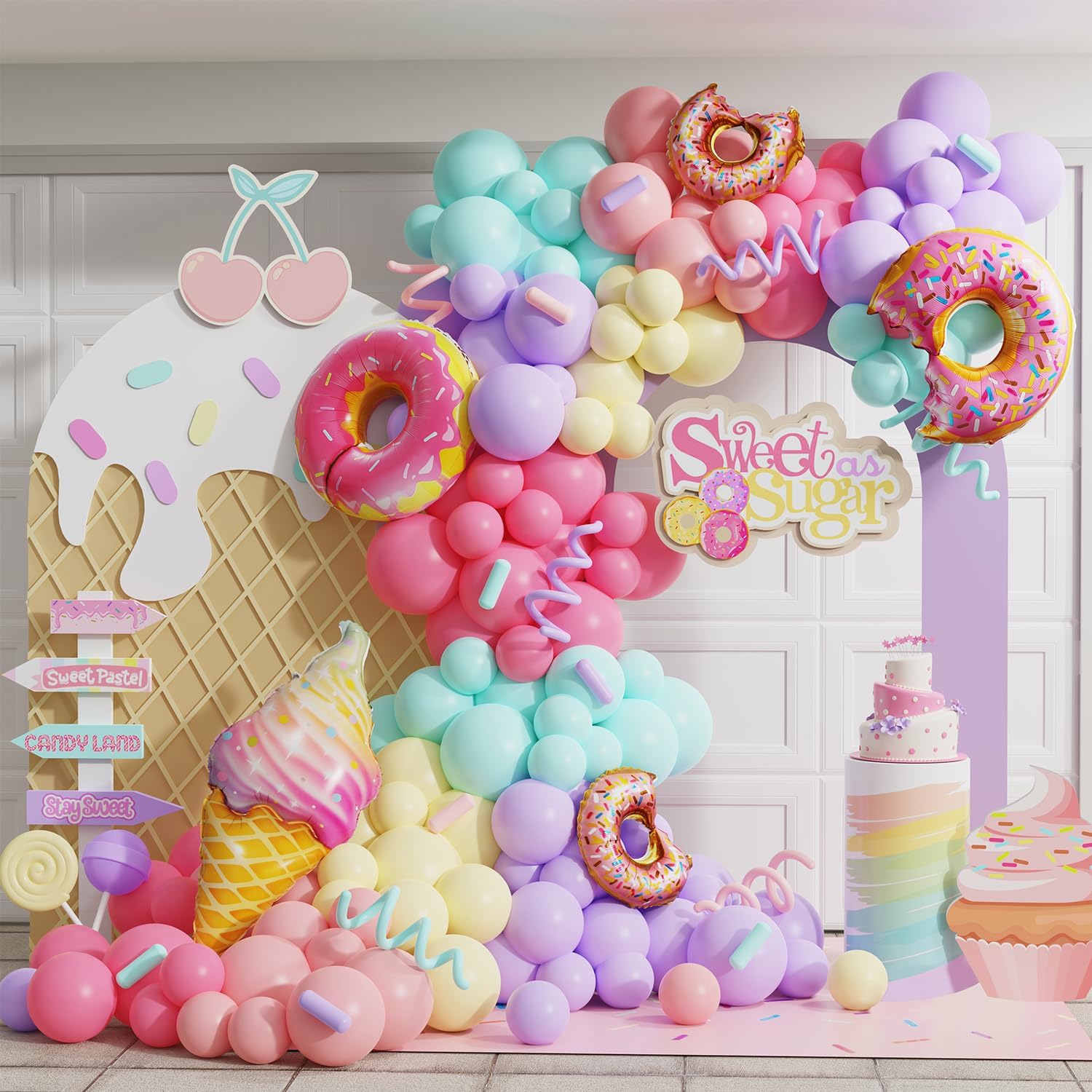 Amazon.com: Sweet One Birthday Party Decorations, 152PCS Pastel Donut ...
