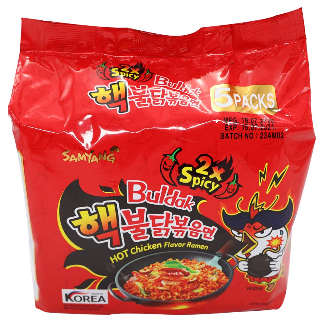 Samyang Buldak Fire Chicken Noodles 2X Spicy (40 Pcs Combo) : Amazon.in ...