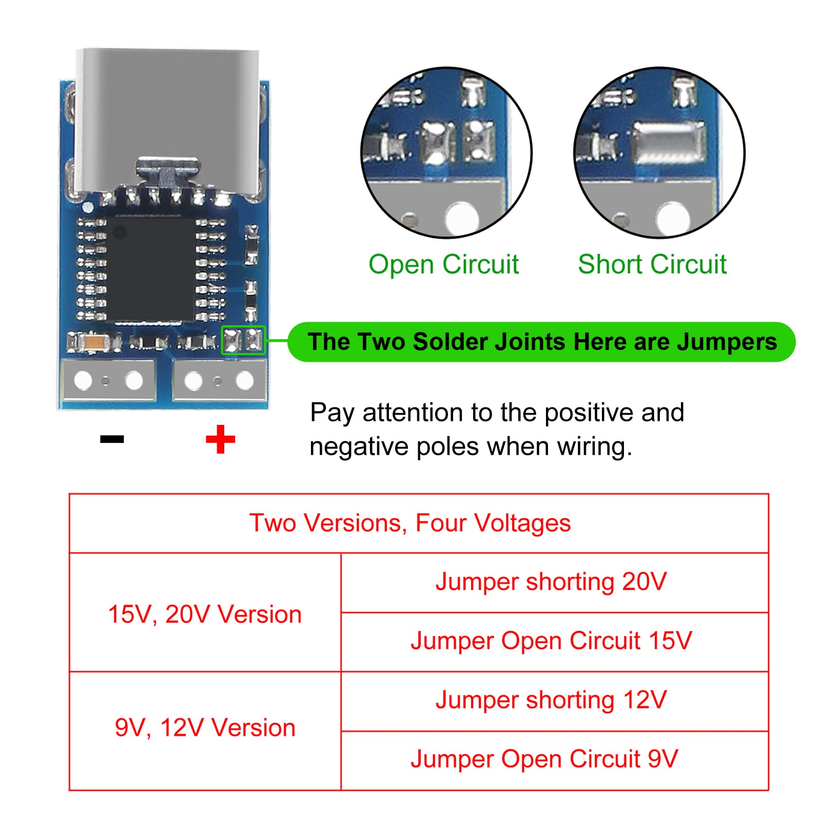 Snapklik.com : 8Pcs Type-C PD Decoy Module 15V USB-C PD To DC Fixed ...