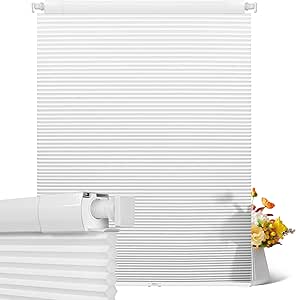 Amazon.com: BERISSA No Drill Blinds for Windows Light Filtering Cellular Shades Cordless,Easy to ...