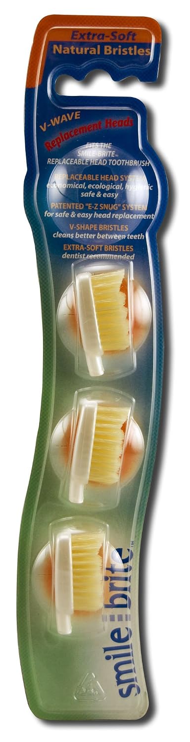 Amazon.com : Smile Brite Toothbrushes V-Wave Replacement Heads (3 ...
