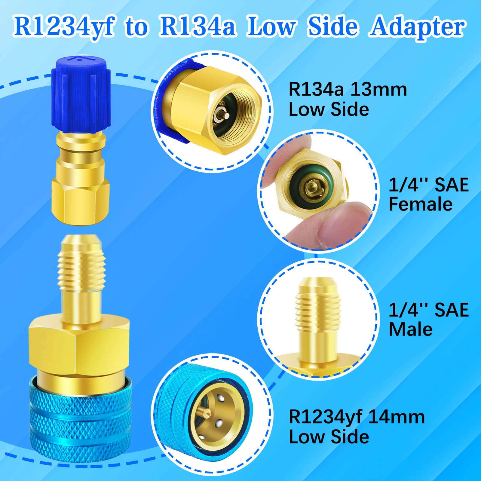 Snapklik.com : Car A/C R1234YF R134A Adapters, High/Low Side R134a To ...