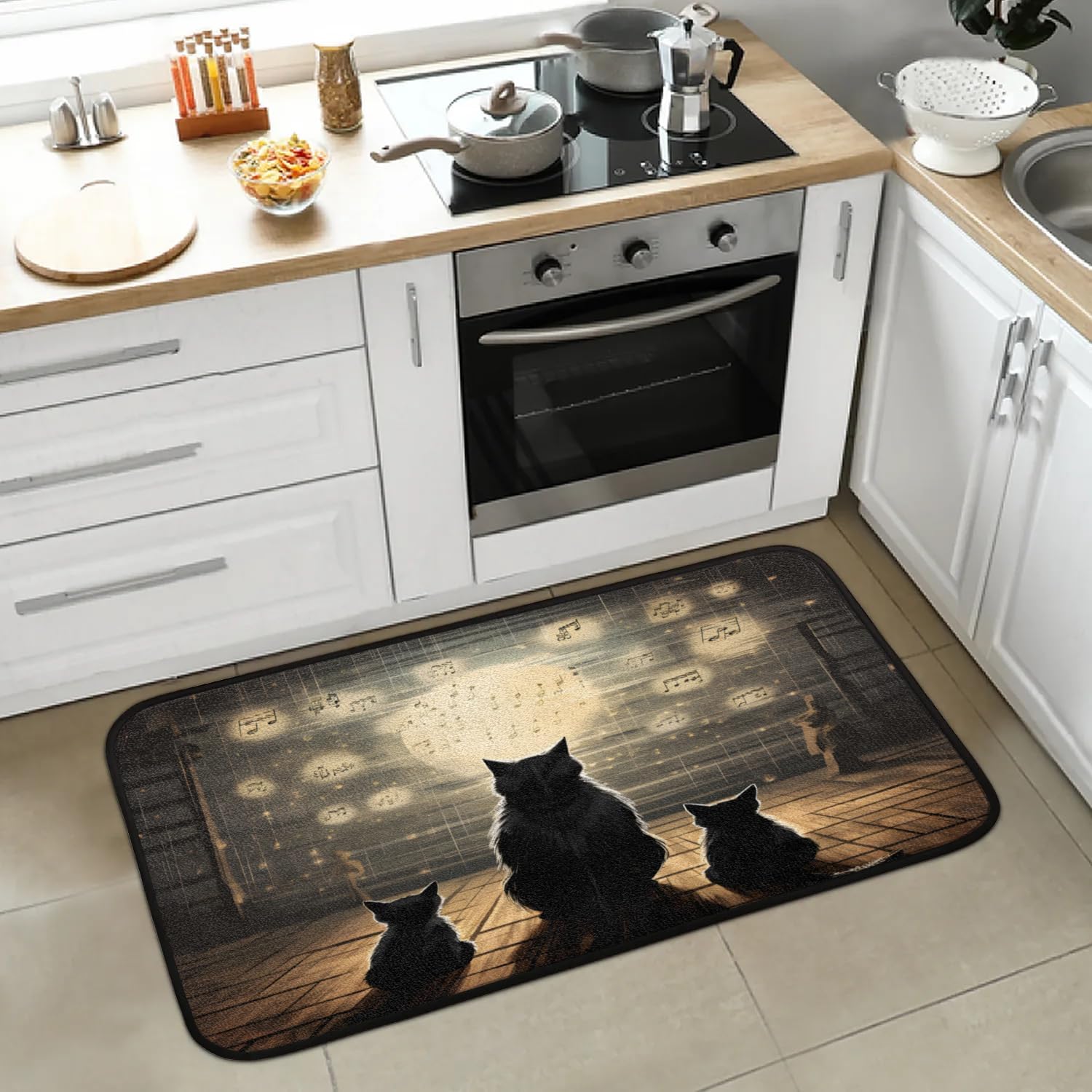Amazon.com: Piolysio Cat Themed Kitchen Mats for Floor Non Slip ...
