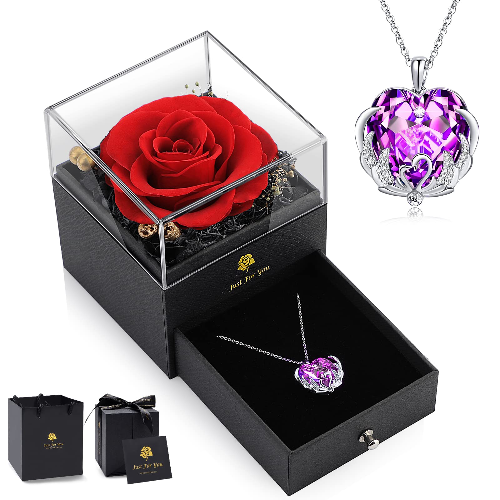 Mom Rose Gifts for Mothers Day - Preserved Red Rose Gift with Crystal ...