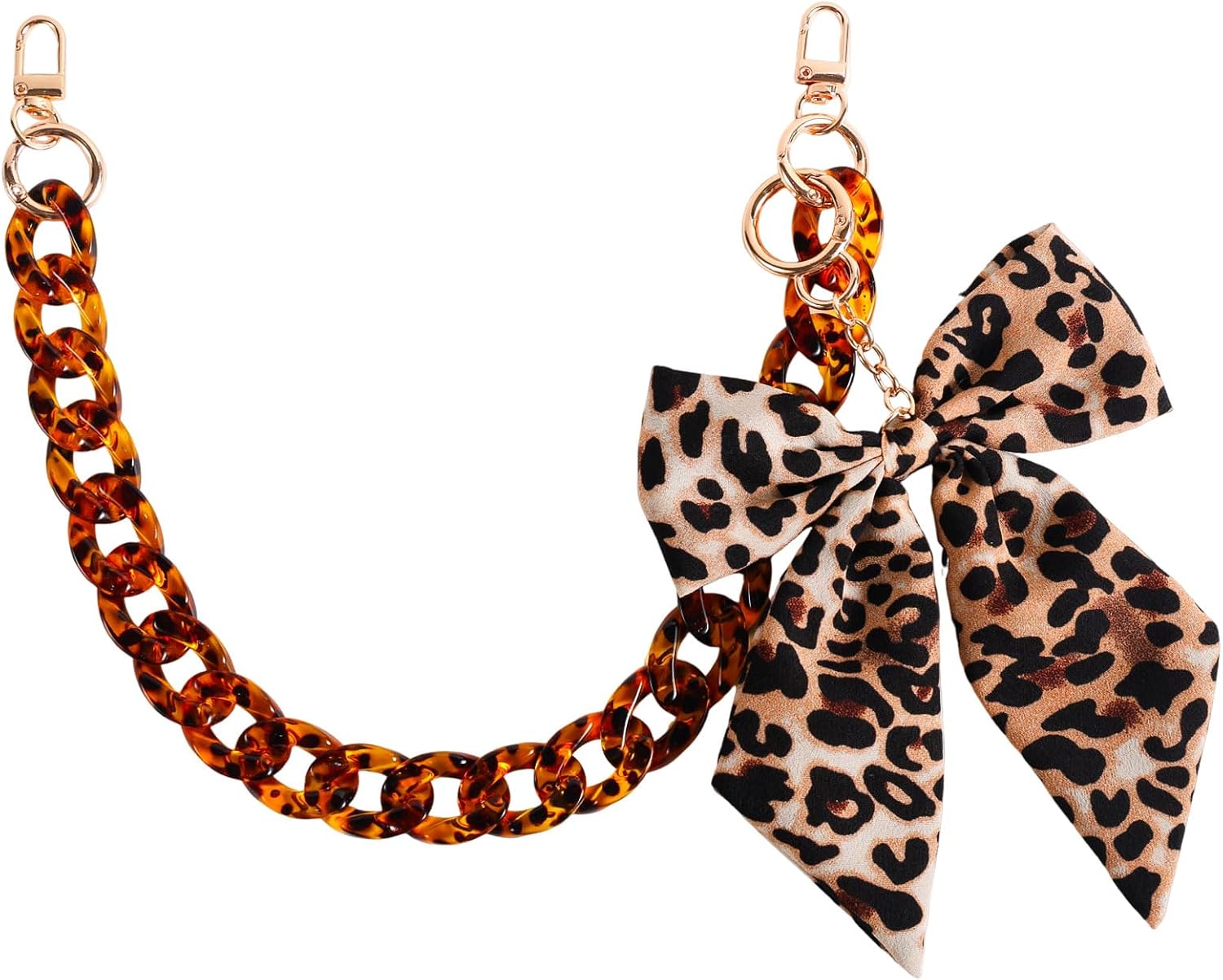 Penitue Leopard Purse Chain Strap, 17.72in/45cm Acrylic Leopard Purse ...