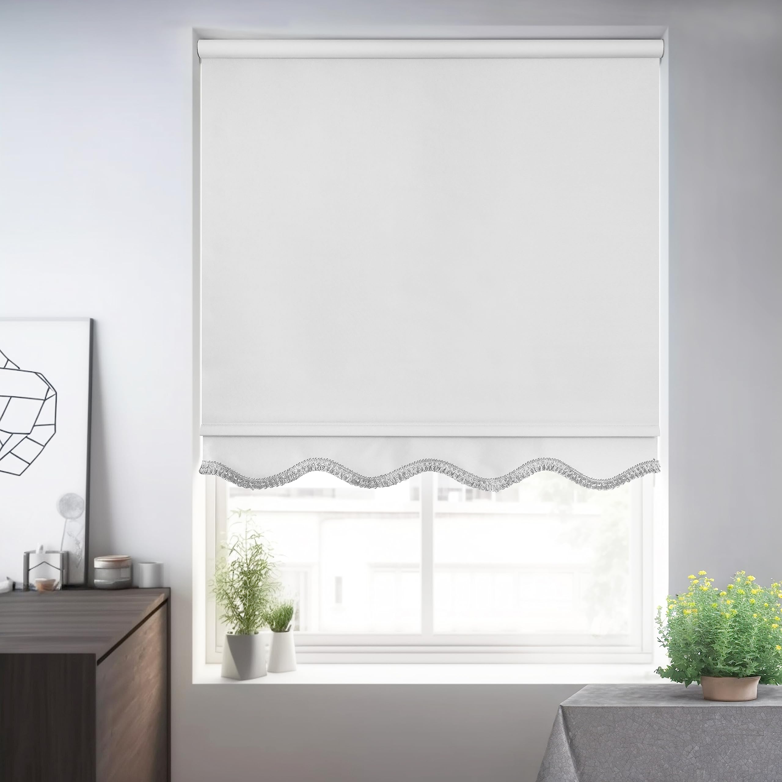 Amazon.com: CHICOLOGY Blackout Custom Roller Shades, Cordless Blinds ...