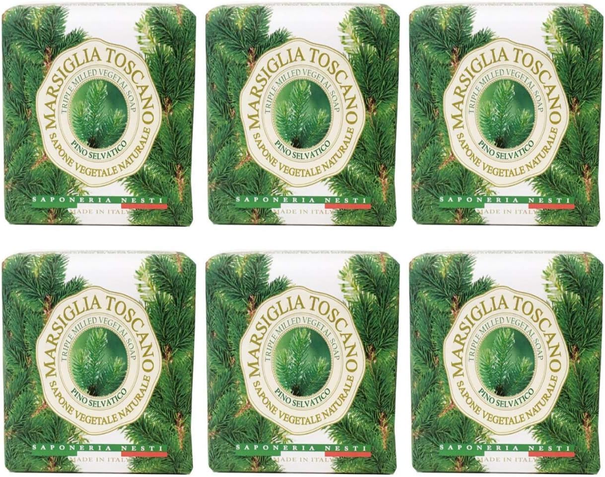 Marsiglia Toscano»Pino Selvatico» Jabón vegetal triple molido, pino ...