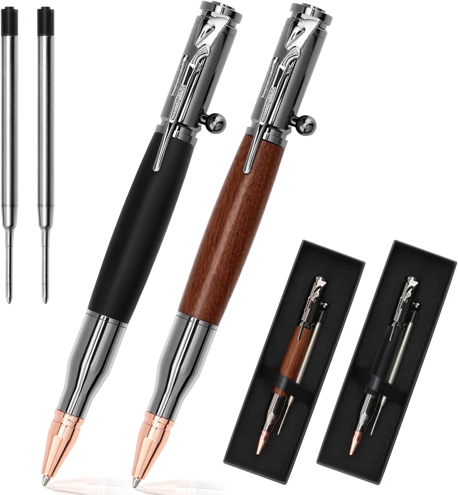 Amazon.com : Yeaqee 3 Sets Bolt Action Pen Black Ink Rifle Pen with ...