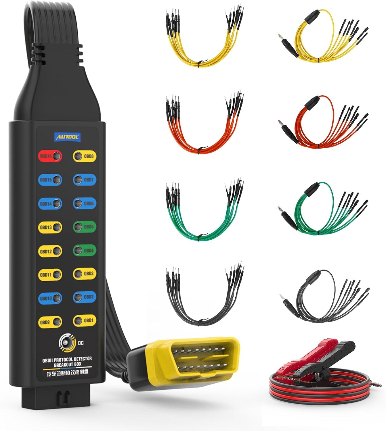Amazon.com: AUTOOL OBD2 Breakout Box OBDII Protocol Detector for ...