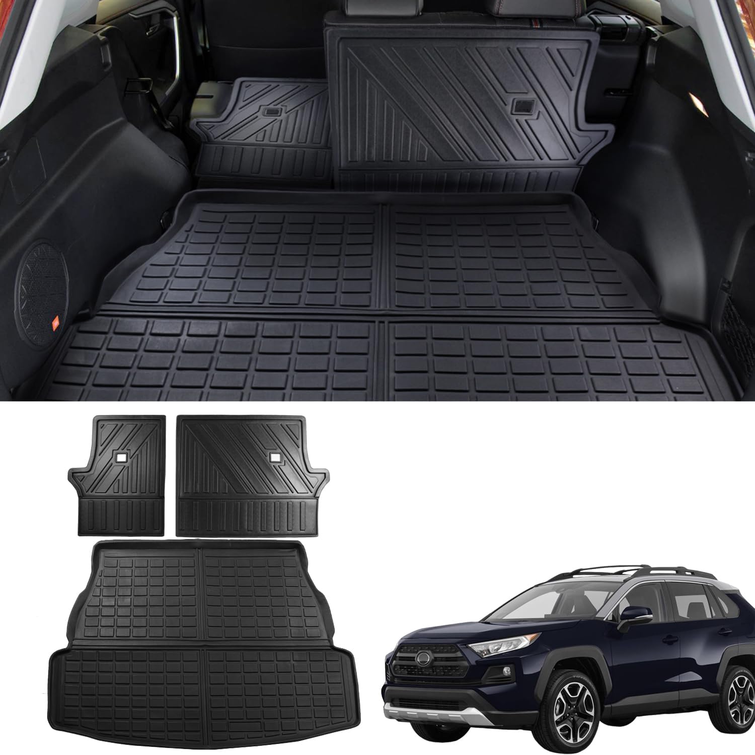 Marretoo All Weather Cargo Mat Backrest Mat Fit for RAV4 2019-2023 2024 ...
