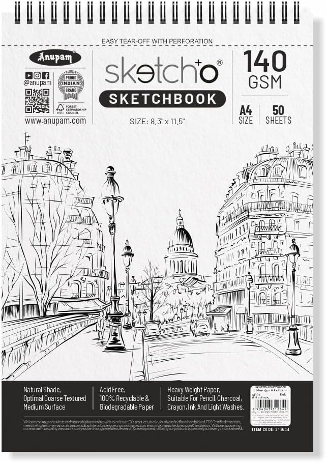Camel 140 GSM A4 Sketch Book, 30 Sheets : Amazon.in: Home & Kitchen